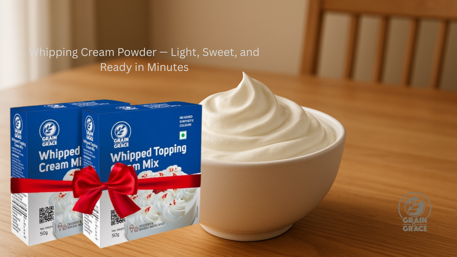 Whipping Cream Powder | Instant, Easy Whipped Cream 100 g – Grain N Grace